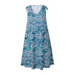 Ulla Popken Kleid Damen Gr&ouml;&szlig;e 42/44 blau / petrol / wei&szlig; Winterkleid