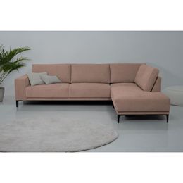 Places of Style Ecksofa »Xander, L-Form, « Breite 289 cm, Webstoff, Soft-Touch Chenille, schwarze Metallfüße cinnamon