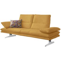 W.Schillig 2,5-Sitzer &raquo;broadway Designsofa mit hohem Sitzkomfort&laquo; Sitztiefenverstellung, Kopfteil- & Seitenteilverstellung, Breite 236cm gelb Longlife