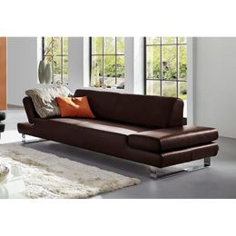 W.Schillig 3-Sitzer &raquo;taboo Designsofa mit hohem Sitzkomfort&laquo; mit &Uuml;bertiefe, inklusive Armlehnenverstellung braun Flachgewebe S22 (100% Polyester);