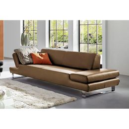 W.Schillig 3-Sitzer &raquo;taboo Designsofa mit hohem Sitzkomfort&laquo; mit &Uuml;bertiefe, inklusive Armlehnenverstellung braun Flachgewebe S22 (100% Polyester);