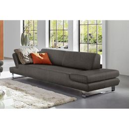 W.Schillig 3-Sitzer &raquo;taboo Designsofa mit hohem Sitzkomfort&laquo; mit &Uuml;bertiefe, inklusive Armlehnenverstellung schwarz Flachgewebe S22 (100% Polyester);