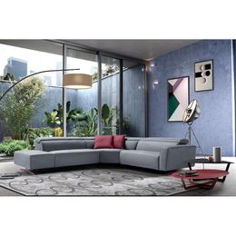 Egoitaliano Ecksofa »Stefanie-e, Designsofa der Extraklasse, bequem mit hohem Sitzkomfort« mit Relaxfunktion und verstellbaren Kopfteilelementen...