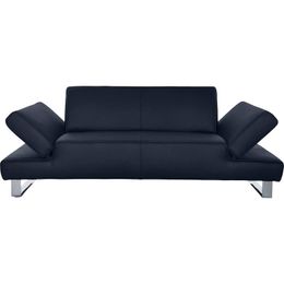 W.Schillig 2-Sitzer &raquo;taboo Designsofa mit hohem Sitzkomfort&laquo; mit &Uuml;bertiefe, inklusive Armlehnenverstellung, mit Kontrastnaht blau Longlife Xtra-Leder 