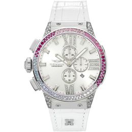 Haemmer Germany Chronograph &raquo;EMINENT&laquo; Quarzuhr, Armbanduhr, Damenuhr, analog, Tag, Stoppfunktion wei&szlig; Exquisiter Damenchronograph