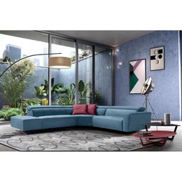 Egoitaliano Ecksofa »Stefanie-e, Designsofa der Extraklasse, bequem mit hohem Sitzkomfort« mit Relaxfunktion und verstellbaren Kopfteilelementen...