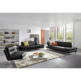 W.Schillig 3-Sitzer &raquo;taboo Designsofa mit hohem Sitzkomfort&laquo; mit &Uuml;bertiefe, inklusive Armlehnenverstellung schwarz Flachgewebe S22 (100% Polyester);