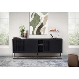 WOODMAN Sideboard &raquo;Ende&laquo; Kommode, teilmassiv, Metallf&uuml;&szlig;e, Breite 188 cm, FSC schwarz FSC -zertifiziertes teilmassives Holz