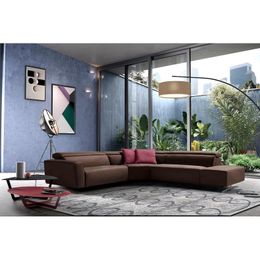 Egoitaliano Ecksofa »Stefanie-e, Designsofa der Extraklasse, bequem mit hohem Sitzkomfort« mit Relaxfunktion und verstellbaren Kopfteilelementen...