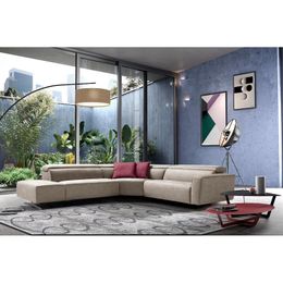 Egoitaliano Ecksofa &raquo;Stefanie-e, Designsofa der Extraklasse, bequem mit hohem Sitzkomfort&laquo; mit Relaxfunktion und verstellbaren Kopfteilelementen grau Luxus-