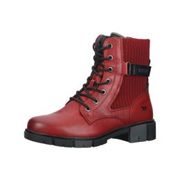 Mustang Shoes Schnürstiefelette »Stiefelette Lederimitat« Rot 40 40 Verschluss: Schnürung
