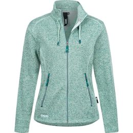 DEPROC Active Strickfleecejacke »LUVERNE WOMEN« Kontrastreissverschluss grün 40/42 (M) 40/42 (M) Modische Strickfleecejacke mit Stehkragen