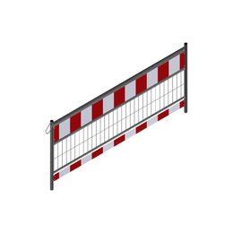 Schake Schrankenzaun nach TL, L&auml;nge: 2,40 m, Folie Typ 2, rot / wei&szlig; (333242)