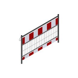 Schake Schrankenzaun nach TL, L&auml;nge: 1,60 m, Folie Typ 2, rot / wei&szlig; (333162)