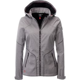 DEPROC Active Softshelljacke &raquo;SOUTH TWIN PEAK WOMEN&laquo; mit abnehmbarer Kapuze grau 44L 44L Leichte Softshelljacke mit abnehmbarer Kapuze