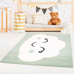 Carpet City Kinderteppich »Bubble Kids 1324« rechteckig 11 mm Höhe Spielteppich, Wolke, Weicher Flor, Pflegeleicht, Kinderzimmer grün Obermaterial:...