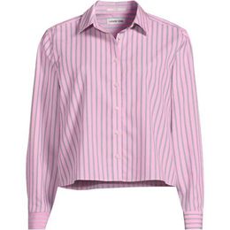 LANDS' END Kurze, b&uuml;gelfreie Hemdbluse, Damen,  Pink, Baumwolle, by Lands' End