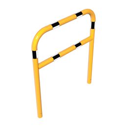 Schake Abweiseb&uuml;gel aus Stahlrohr &Oslash;60mm Breite: 1000mm, H&ouml;he: 1200 mm + Querholm, beschichtet, gelb / schwarz (465_22BG)