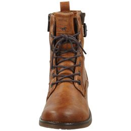 Mustang Shoes Schnürstiefelette »Stiefelette Lederimitat« Cognac 38 38 Verschluss: Schnürung
