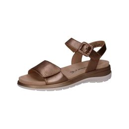 Caprice Riemchensandale »Sandalen Leder« Taupe 36 36 Verschluss: Klettverschluss