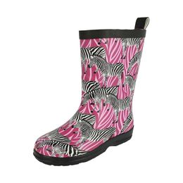 Beck Gummistiefel 'Zebra' M&auml;dchen Gr&ouml;&szlig;e 27 rosa / dunkelpink / schwarz / wei&szlig;