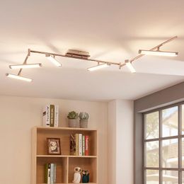 LINDBY LED-Deckenleuchte Pilou, 6-flg., dimmbar, chrom