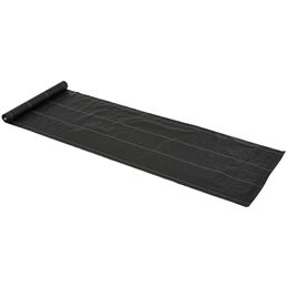 Outsunny Unkrautvlies Anti-Unkrautgewebe Bändchengewebe Reißfestes Bodendecker 100g/m² Unterbodengewebe mit grünen Trennwänden wasserdurchlässig PP-Kunststoff Schwarz 50x1 m