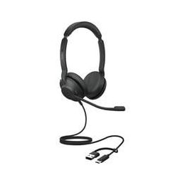 Jabra Evolve2 30 SE, Headset schwarz, Microsoft Teams-Version, USB-C und USB-A, Stereo