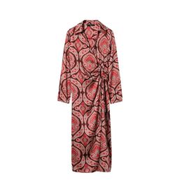 Mango Kleid 'DAKOTA' Damen Größe 38 grau / rot / weinrot / weiß Winterkleid