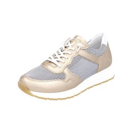 Sneaker Remonte "Remonte Sneaker Leder", Damen, Gr. 40, gold, Leder, Schuhe Sneaker