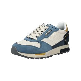 Sneaker Napapijri "Napapijri Sneaker Leder/Textil", Herren, Gr. 41, wei&szlig; (navy, wei&szlig;), Leder, Textil, Schuhe Sneaker