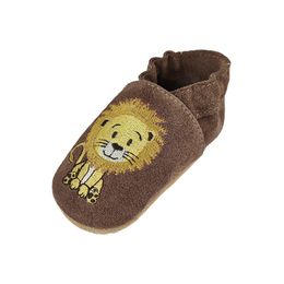 Beck Slippers boy size 18 Dark brown / Yellow / Black / White