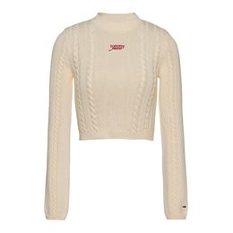 Tommy Jeans Pullover Damen Gr&ouml;&szlig;e M creme / knallrot
