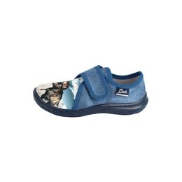 Beck Hausschuh 'Spinosaurus' Jungen Gr&ouml;&szlig;e 33 blue denim / anthrazit / stone / wei&szlig;