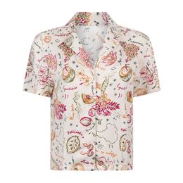 Hunkem&ouml;ller Hunkem&ouml;ller Schlafshirt 'Samba' Damen Gr&ouml;&szlig;e XS oliv / orange / blutrot / wei&szlig;
