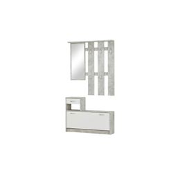 Möbel Kraft Garderobe grau Maße (cm): B: 100 H: 191 T: 25.0 » Möbel Kraft