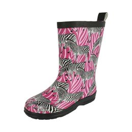 Beck Gummistiefel 'Zebra' M&auml;dchen Gr&ouml;&szlig;e 27 rosa / dunkelpink / schwarz / wei&szlig;