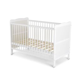 Cangaroo Babybett 2 in 1 Gitterbett Albero Kinderbett 120 x 60 cm Holz 3 Ebenen wei&szlig;