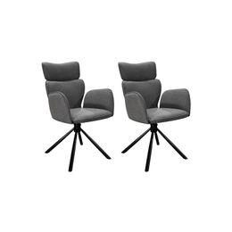 ByLiving Esszimmerstuhl SEATTLE, 2-er Set, Webstoff anthrazit, Gestell schwarz