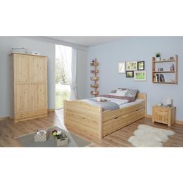 Ticaa Doppelbett "Leni" 140x200 mit 2er Schubk&auml;sten