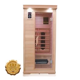 Dewello&reg; Infrarotkabine Infrarotsauna WINDSOR 90cm x 90cm inkl. 4 Keramikstrahler, Bodenstrahler und Zubeh&ouml;r, 1 Person