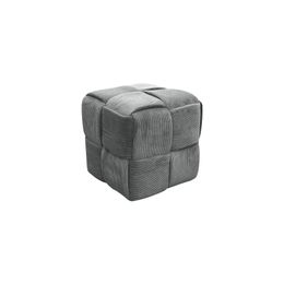 ByLiving Pouf URBAN, Cordbezug grau, Vollpolster, B 40, H 40, T 40 cm