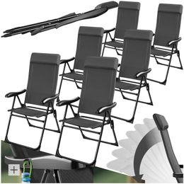 TecTake&reg; Campingstuhl, klappbar, 7-fach verstellbare R&uuml;ckenlehne mit Kopfpolster, Belastbarkeit 120 kg, 57 x 65 x 112 cm