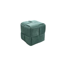 ByLiving Pouf URBAN, Cordbezug dunkelgr&uuml;n, Vollpolster, B 40, H 40, T 40 cm