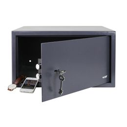 HMF 49204-11 Safe Tresor mit Schl&uuml;ssel, M&ouml;beltresor passend f&uuml;r Laptop und Ordner 45 x 25 x 36,5 cm Anthrazit