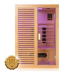 Dewello&reg; Infrarotkabine Infrarotsauna HAMLIN 130cm x 105cm inkl. 5 Keramikstrahler, Karbon Bodenstrahler, Farblicht