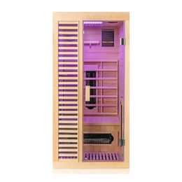 Dewello&reg; Infrarotkabine Infrarotsauna HAMLIN 90cm x 90cm inkl. 4 Keramikstrahler, Karbon Bodenstrahler, 1Person, LED