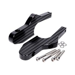 Adapter Fu&szlig;raste Satz Sozius Aluminium CNC schwarz matt f&uuml;r Vespa GT, GTS, GTV