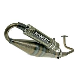 Auspuff Naraku Crossover gelb Carbon f&uuml;r GY6 139QMB/QMA