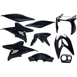 Verkleidungskit EDGE 9-teilig schwarz metallic f&uuml;r Yamaha Aerox, MBK Nitro